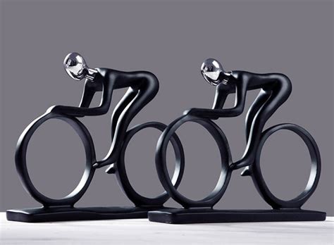Resin Champion Bicycler Cyclist Statue Sculpture Decoration Modern Abstract Art Athlete Bike