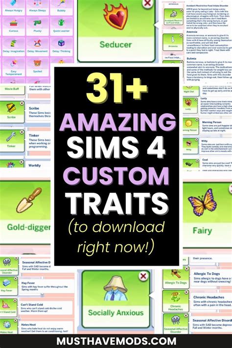 31 Best Sims 4 Trait Mods To Create More Unique Sims Sims 4 Cc Traits