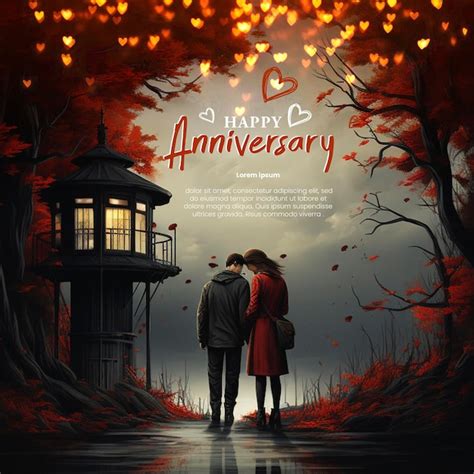 Premium Psd Wedding Anniversary Social Media Post Template Design