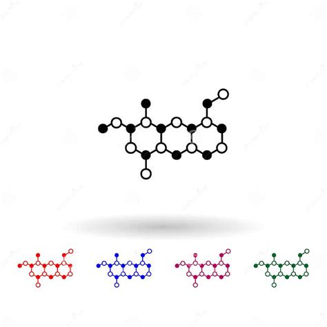 Icône Multicolore De Chaîne Chimique Glyphe Simple Vecteur Plat D