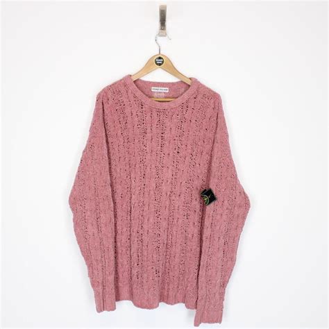 Stone Island Mens Pink Jumper Depop