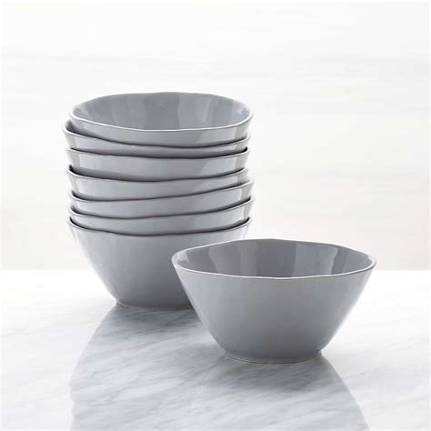 Mercer Grey Ceramic Cereal Bowls Set Of 8 Reviews Crate And Barrel