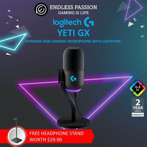 Logitech Yeti Gx Dynamic Rgb Gaming Microphone Audio Microphones On Carousell
