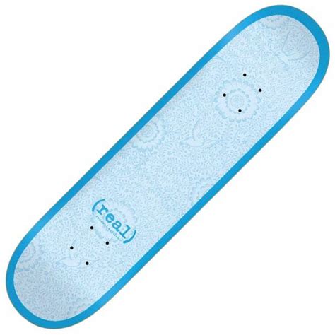 Real Skateboards Flowers Renewal Blue Skateboard Deck 7 75