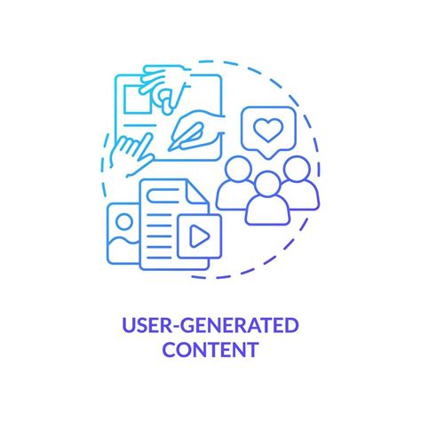 Usuario Generado Contenido Azul Degradado Concepto Icono Anuncios