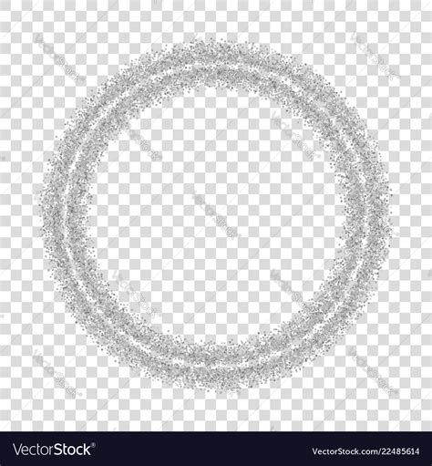 Silver Circle Glitter Frame Confetti Dots Round Vector Image