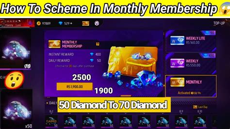 Free Fire Monthly Membership Diamond Decreased L Monthly Membership