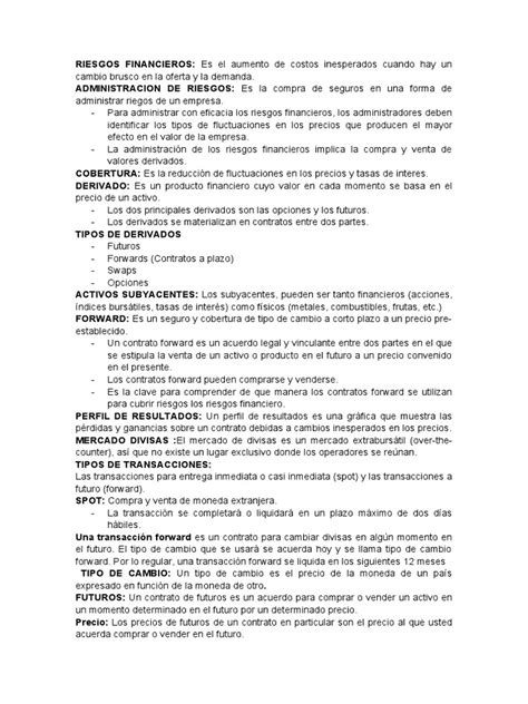 Riesgos Financieros Pdf Opción Finanzas Contratos Futuros
