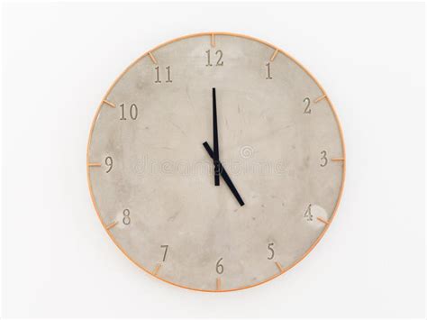 Concrete Textured Clock On A White Background Wall Stock Image Image Of Circle Hour 335201493