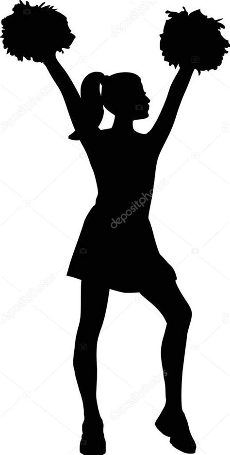 Cheerleader Silhouette Cutouts Cheerleader Silhouette Vector — Stock