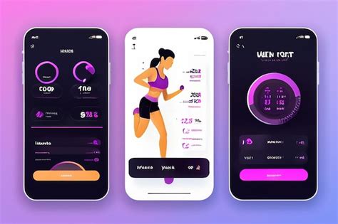 Premium Photo Fitness App Ui Ux Design UI Design Concept With Web Elements Of Workout