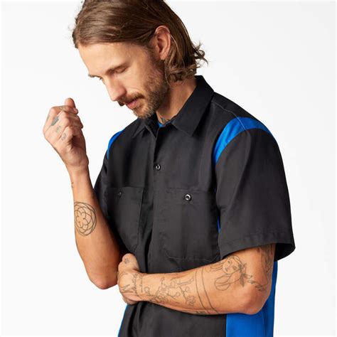 Two Tone Short Sleeve Work Shirt Mens Shirts Dickies Dickies Us
