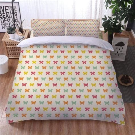 Housse de Couette 220x240cm 3D Motif de Papillon coloré Motif Contient deux taies d oreiller