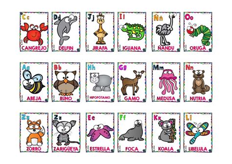 Memorama De Abecedario Abecedario Minusculas Abecedario Con Animales