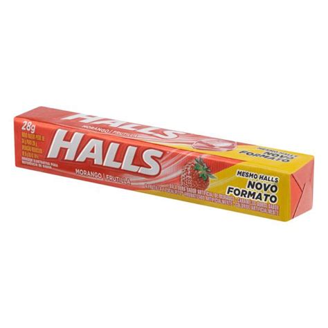 Bala Morango Halls Pacote 28g Supermercado TaíMax