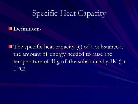 Ppt Specific Heat Capacity Powerpoint Presentation Id5733870