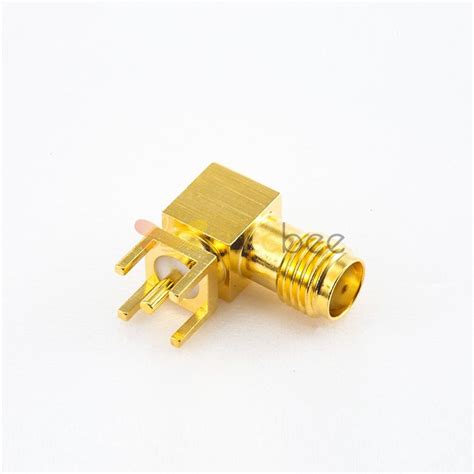 Rf Coaxial Connector Standard Sma Jack Right Angle Solder Type For Pcb