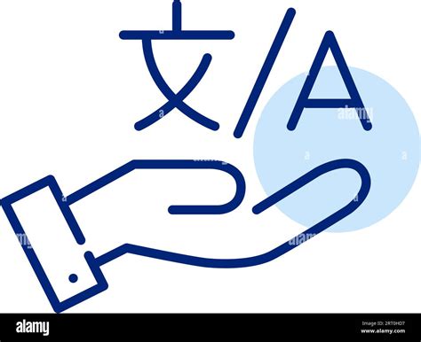 Translation Symbols In A Hand Pixel Perfect Editable Stroke Icon Stock Vector Image Art Alamy