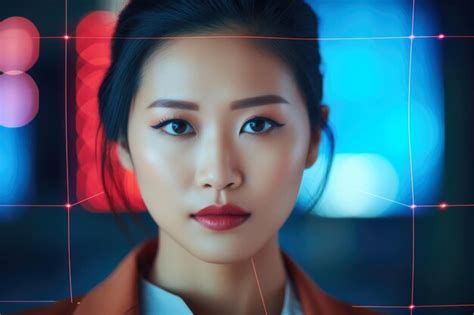 Premium AI Image Asian Woman Merged With Advanced Technology