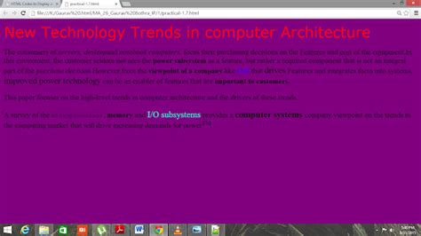 Write A HTML Code To Display Following Output Internet Programming