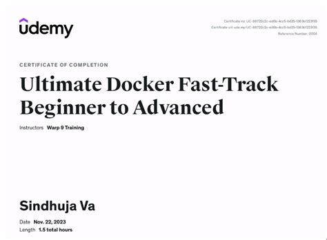 Sindhuja V A On Linkedin Docker Udemycertification