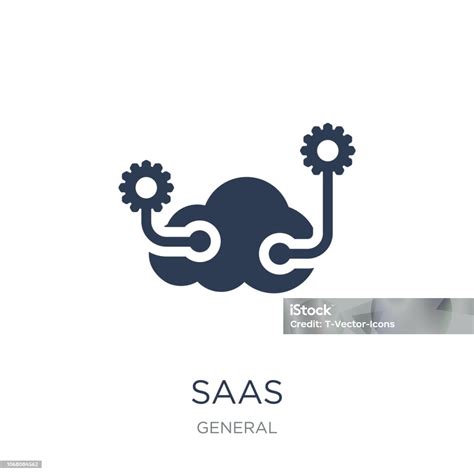 Saas 아이콘입니다 일반 컬렉션에서 흰색 배경에 유행 평면 벡터 Saas 아이콘 0명에 대한 스톡 벡터 아트 및 기타 이미지