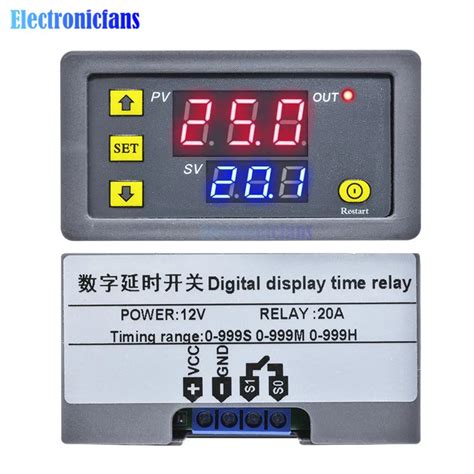 Digital Time Delay Relay Dual LED Display Cycle Timer Control Switch A Diymore