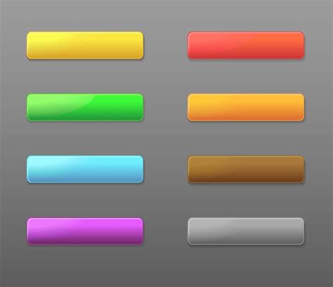 Premium Vector Set Of Colored Rectangle Web Buttons