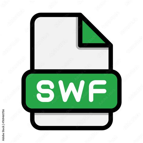 Swf File Icons Flat File Extension Icon Video Format Symbols Vector