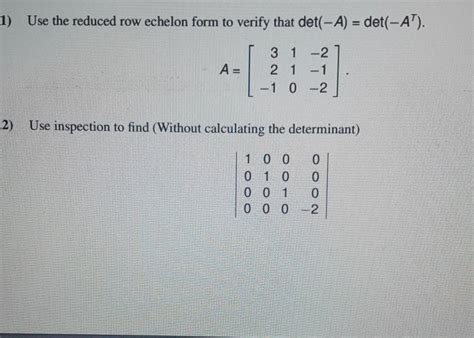 Solved 23 Use Inspection To Find Without Calculating The