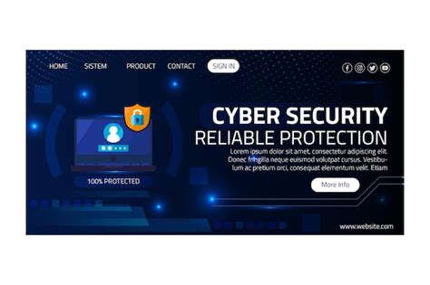Free Vector Cyber Security Landing Page Template