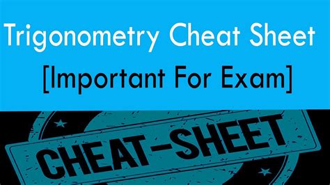 Trigonometry Simple Cheat Sheet