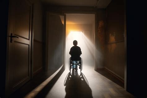 Premium Photo Handicapped Girl In A Wheelchair Indoors Generative Ai