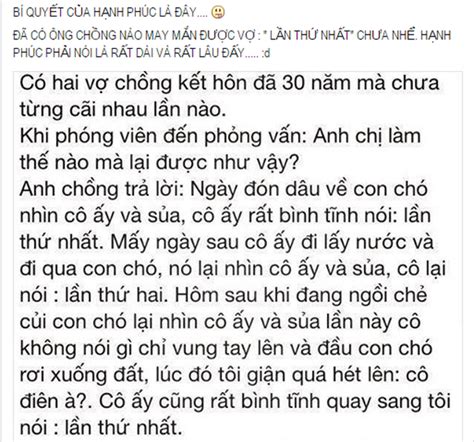 Cười Lăn Cười Bò Với Bí Quyết Giữ Gìn Hôn Nhân 30 Năm Không Bao Giờ Cãi Nhau Hot Nhất Ngày Hôm Nay