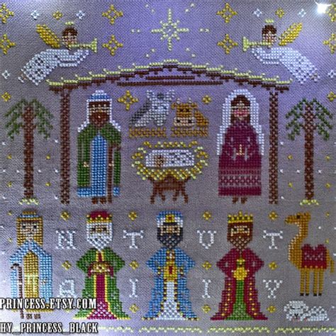 Christmas Blocks Primitive Cross Stitch Pattern Etsy