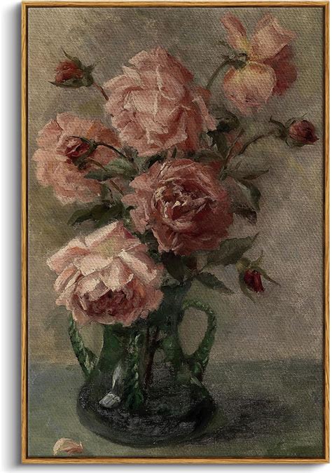 Amazon InSimSea Framed Wall Art For Living Room Flower Wall Art Home Decor Roses In Vase