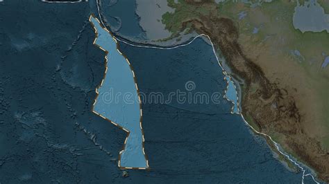Juan De Fuca Plate Extracted Patterson Cylindrical Topografic Stock Illustration