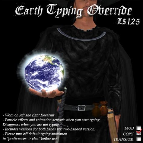 Second Life Marketplace Earth Typing Override