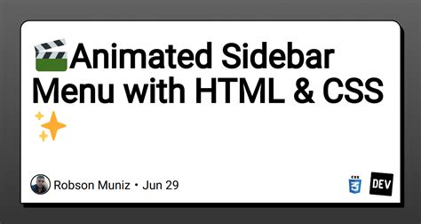 Animated Sidebar Menu With HTML CSS Html Css Css Social Media Buttons
