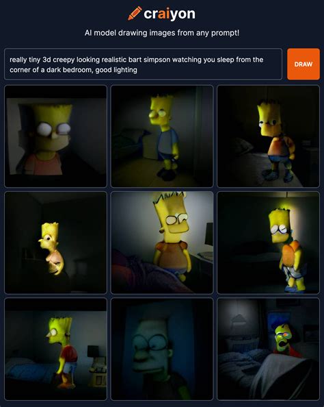 Really Tiny 3d Creepy Looking Realistic Bart Simpson Watching You Sleep