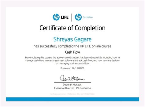Shreyas Gagare On Linkedin Hp Certificateofcompletion Linkdin
