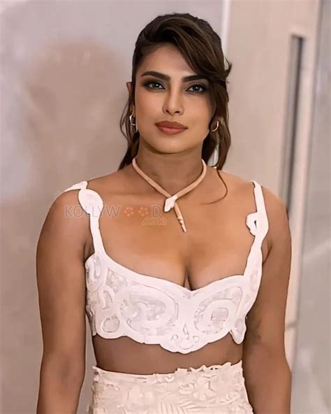 Bold Priyanka Chopra In A Plunging White Crochet Bralette Top With