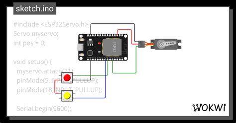 U7 4servo ปุ่มสวิตช์ Wokwi Esp32 Stm32 Arduino Simulator