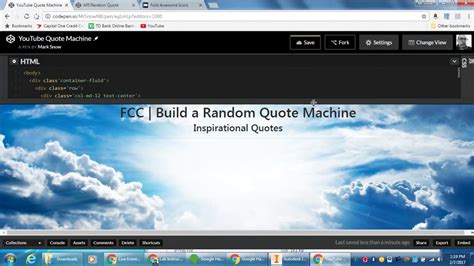 Freecodecamp Build A Random Quote Machine Part 1 Youtube