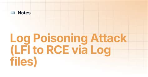 Log Poisoning Attack Lfi To Rce Via Log Files Notes