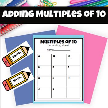 Adding Multiples 10 Pencil Task Cards By Teaching With Ms Day TPT