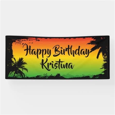 Jamaican Happy Birthday Party Banner Zazzle Birthday Party Banner