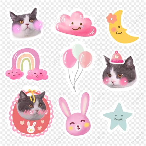 可愛貓咪錶情包模因whatsapp表情符號表情包表情psd圖案素材免費下載，可愛卡通圖片，尺寸1200 × 1200px Lovepik