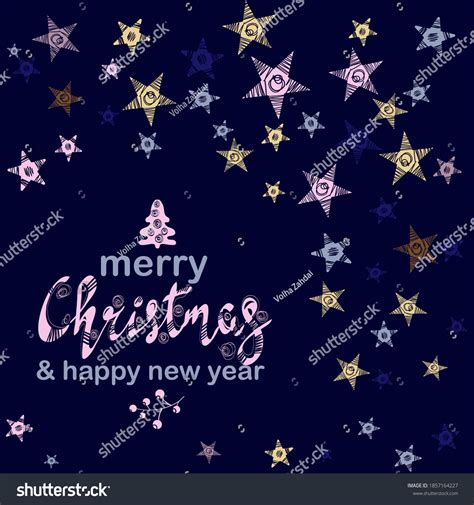 Merry Christmas Hand Drawn Lettering Xmas Stock Vector Royalty Free