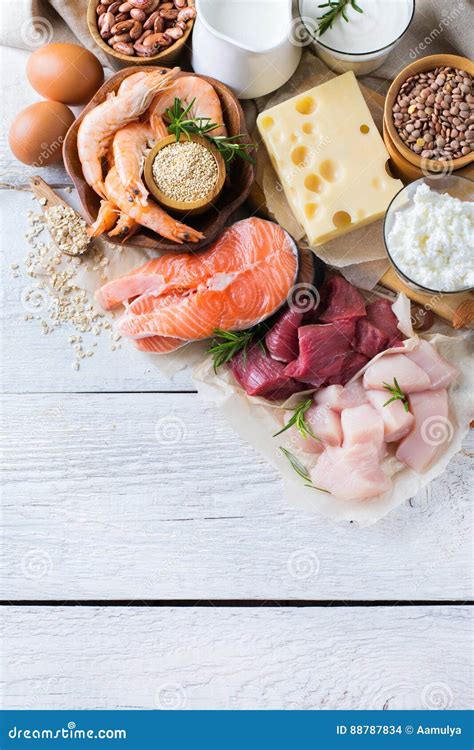 Variedade Da Fonte Saudável Da Proteína E Do Alimento Do Body Building